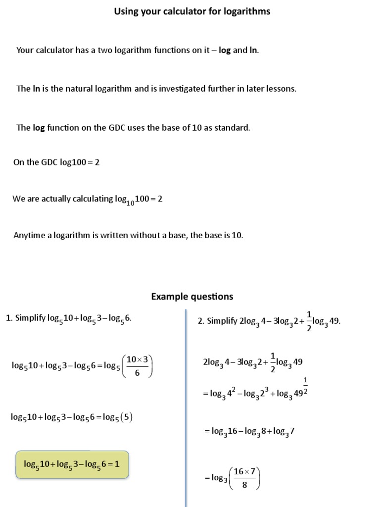 Log Basic Rules | PDF