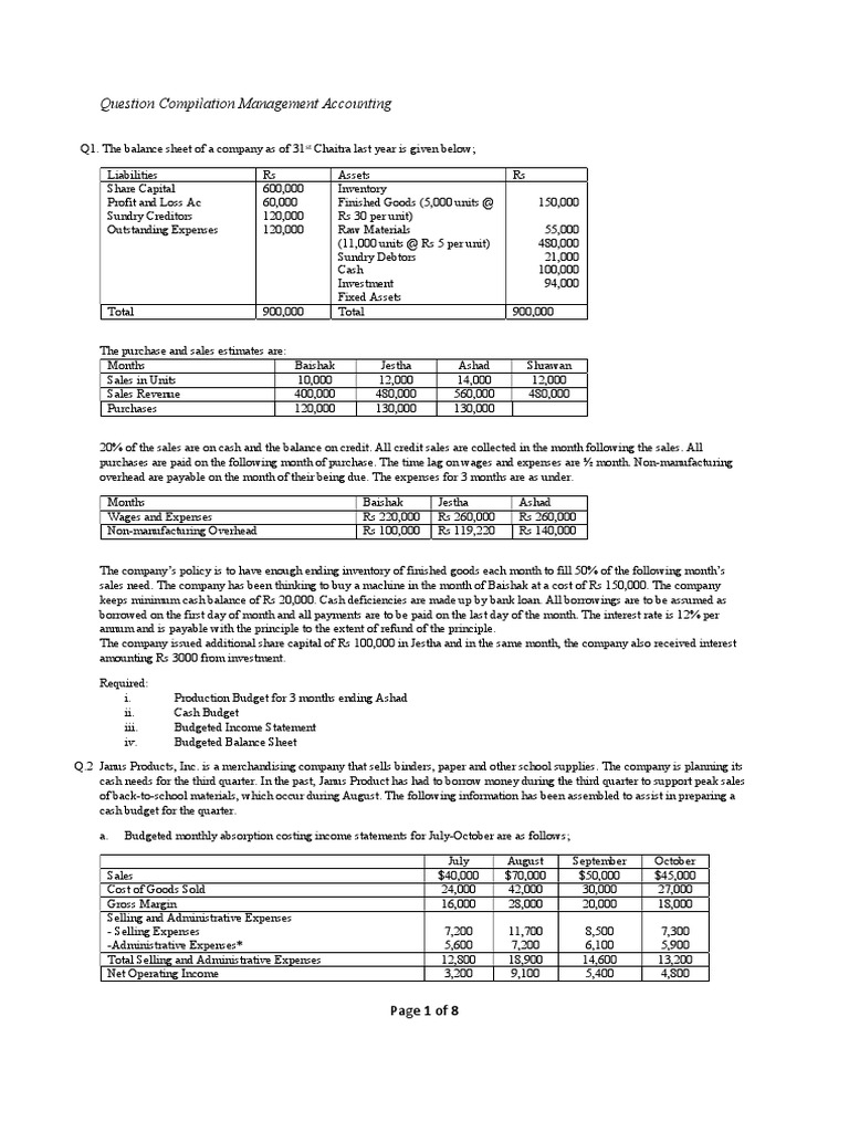 Question Compilation - 230316 - 072454 | PDF | Accounting | Management Accounting