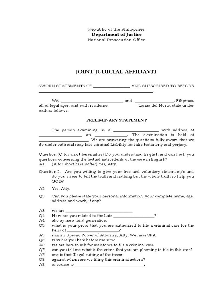 Judicial Affidavit Crim Case | PDF | Perjury | Common Law