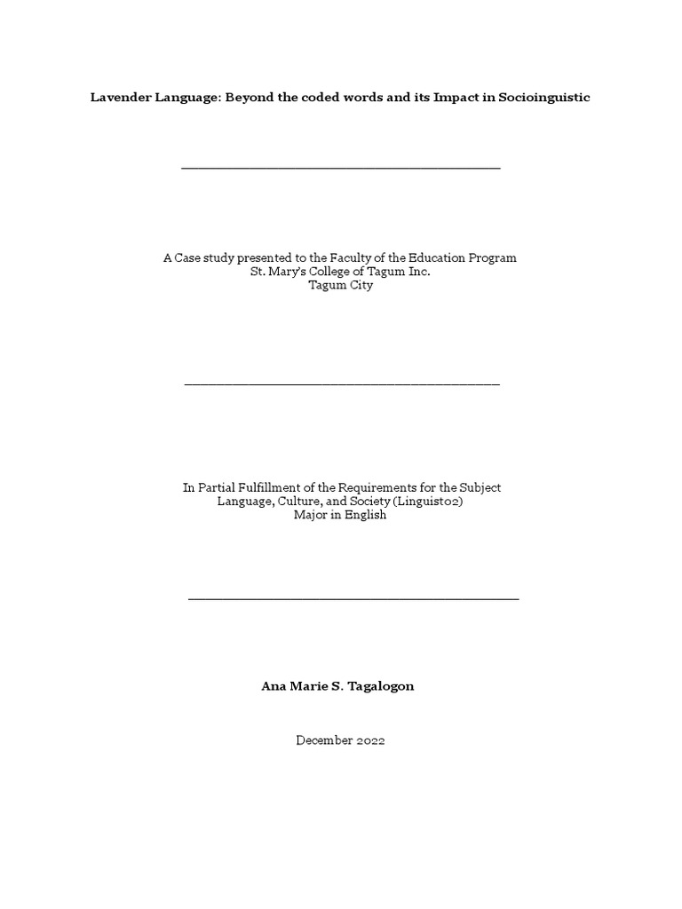 Lavender Language | PDF | Linguistics | Communication