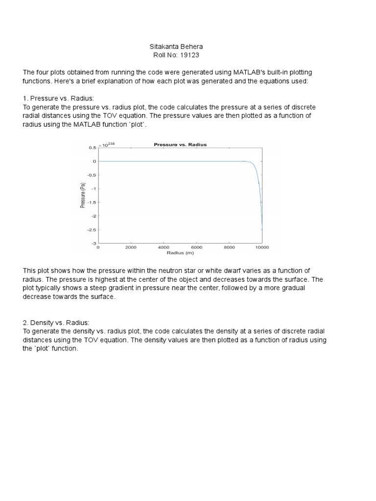 Sitakanta - Phy312 - Neutron Stars - Assignment - Writeup3 | PDF