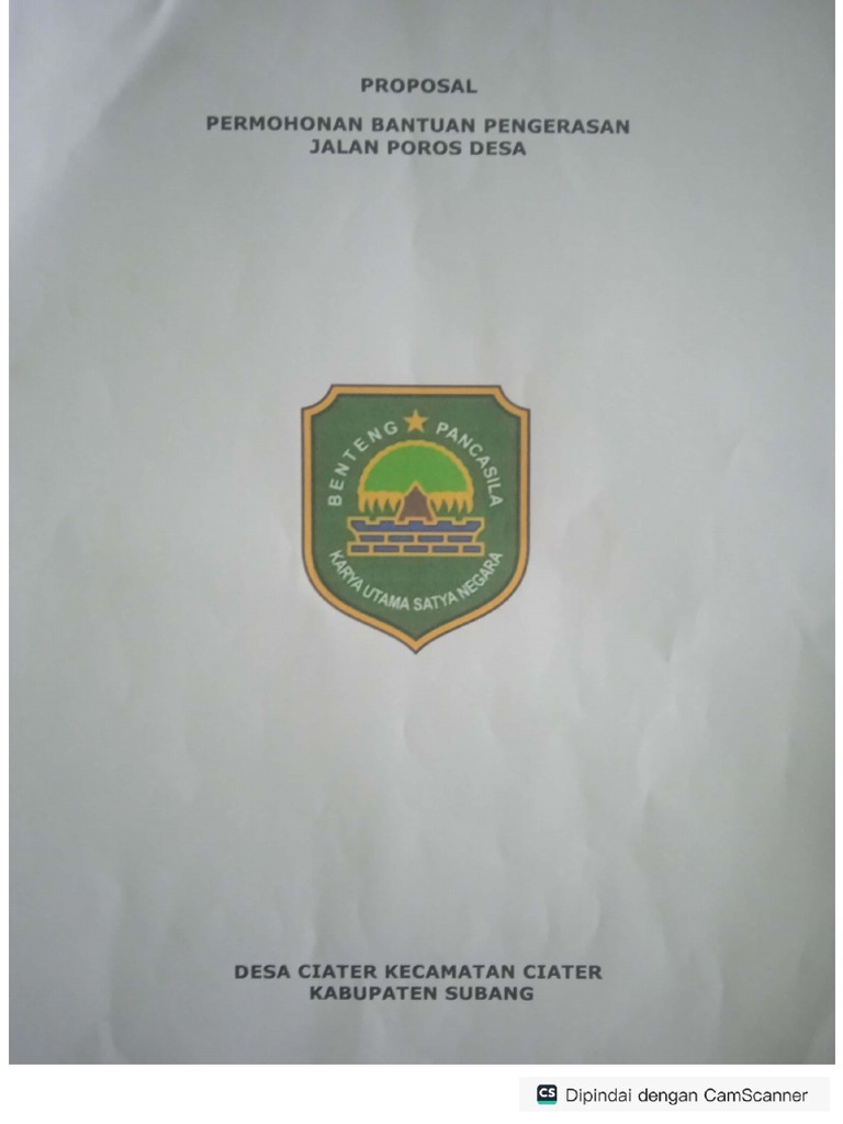 Proposal Pengerasan Jalan Desa Ciater | PDF
