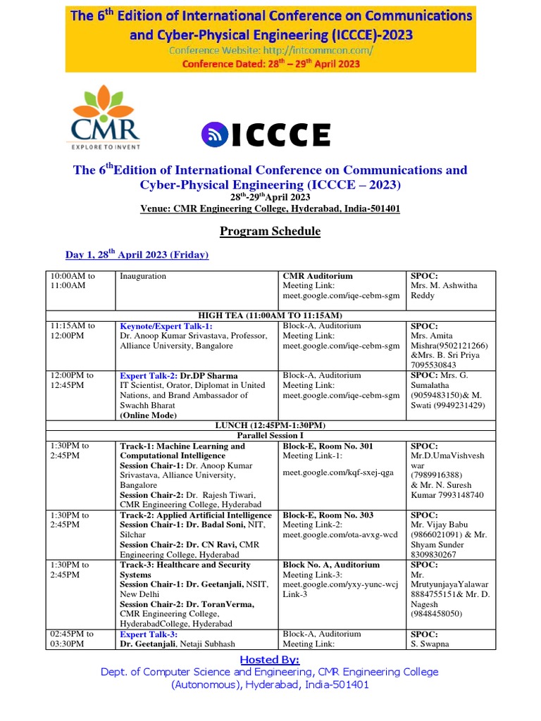 The 6 Edition of International Conference On Communications and Cyber-Physical Engineering ...