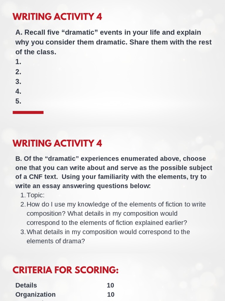 Lesson 4. CNF & Drama | PDF