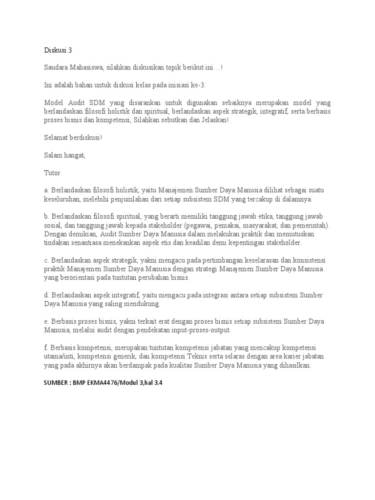 Diskusi 3 Audit SDM | PDF
