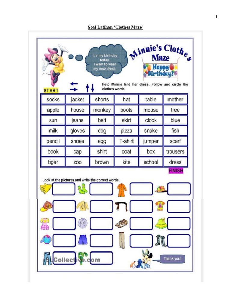 Soal Latihan Clothes Maze | PDF Soal Latihan Clothes Maze | PDF
