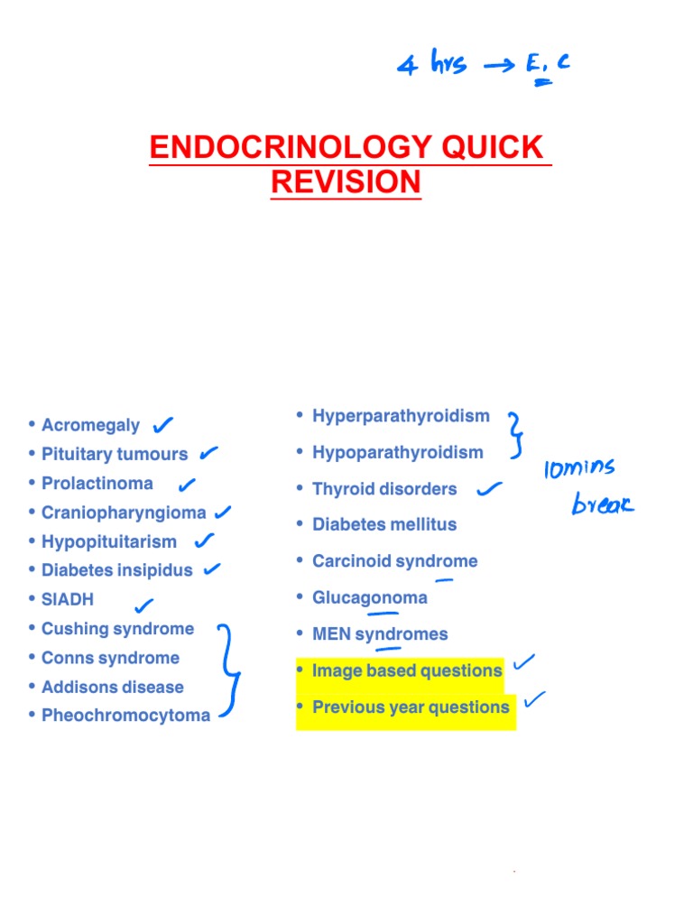 Endocrinology Rapid Revision Final | PDF