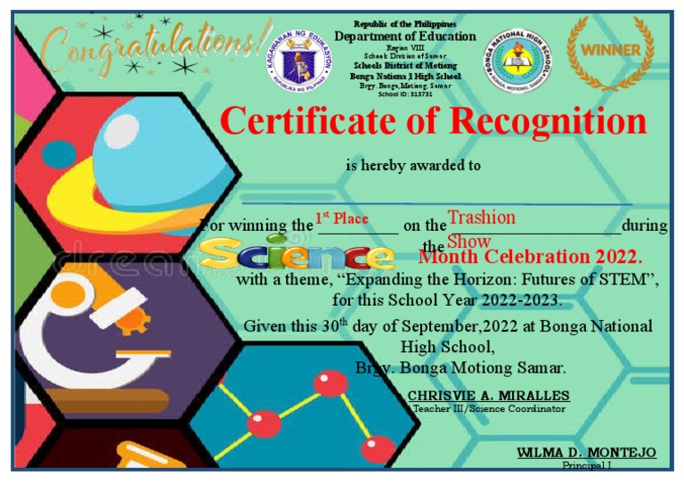 Certificate-Science Month 2022 | PDF