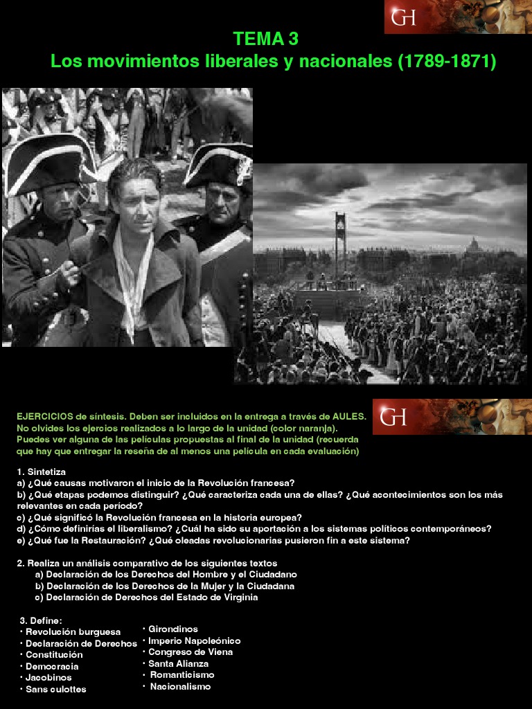 Los Movimientos Liberales y Nacionales (1789-1871) 2 | PDF | revolución Francesa | Reino del terror