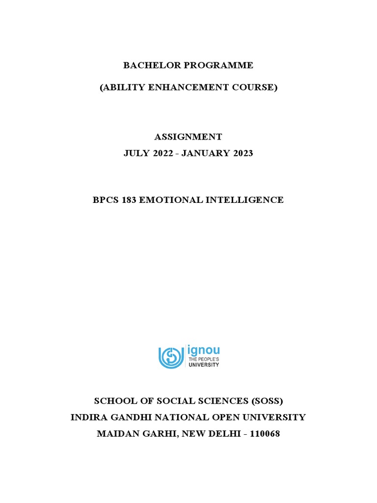 Bachelor Programme (Ability Enhancement Course) | PDF | Understanding ...