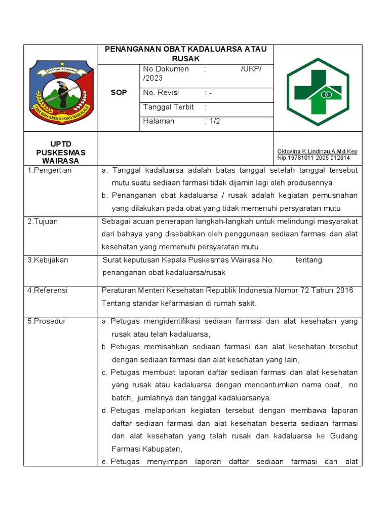 Prosedur Penanganan Obat Kadaluarsa | PDF