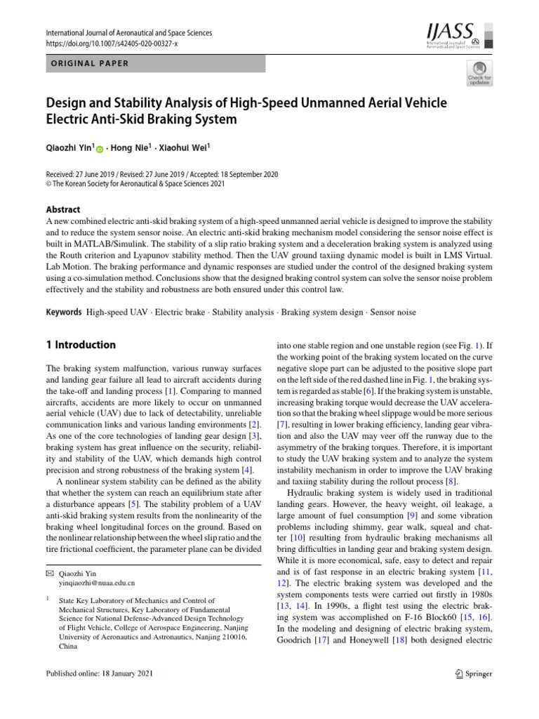 Design and Stability Analysis of High-Speed Unmanned Aerial Vehicle ...