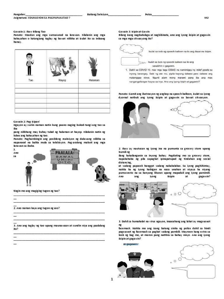 EsP7 Activity Sheet | PDF