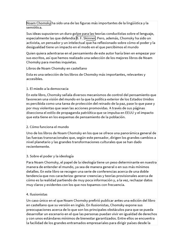 Mejores libros de Noam Chomsky | PDF | Noam Chomsky | Pensamiento