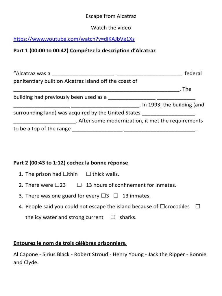 Escape From Alcatraz | PDF | Penal Imprisonment | Imprisonment And ...