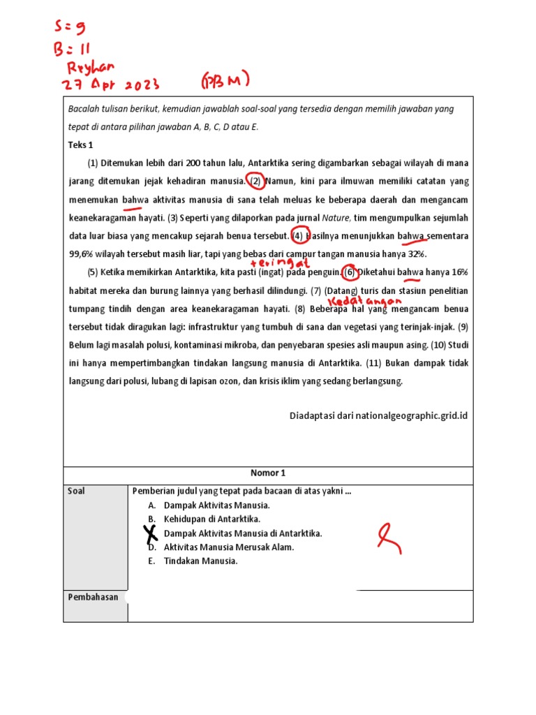 Pemahaman Bacaan Dan Menulis | PDF
