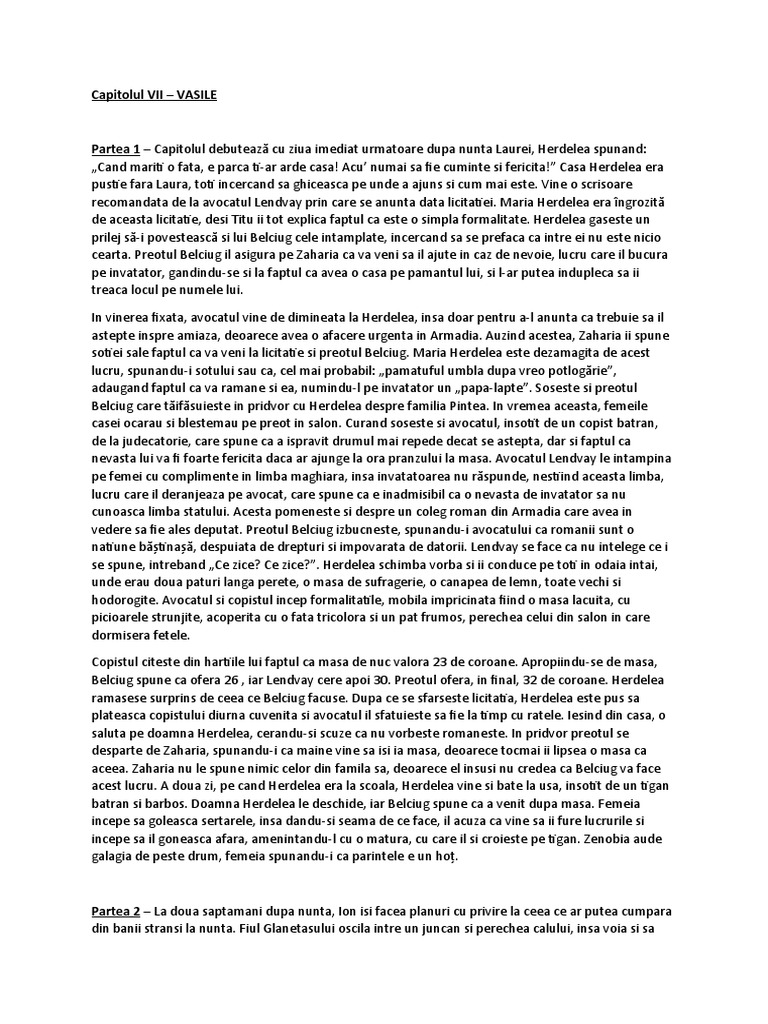 Capitolul VII - VASILE | PDF
