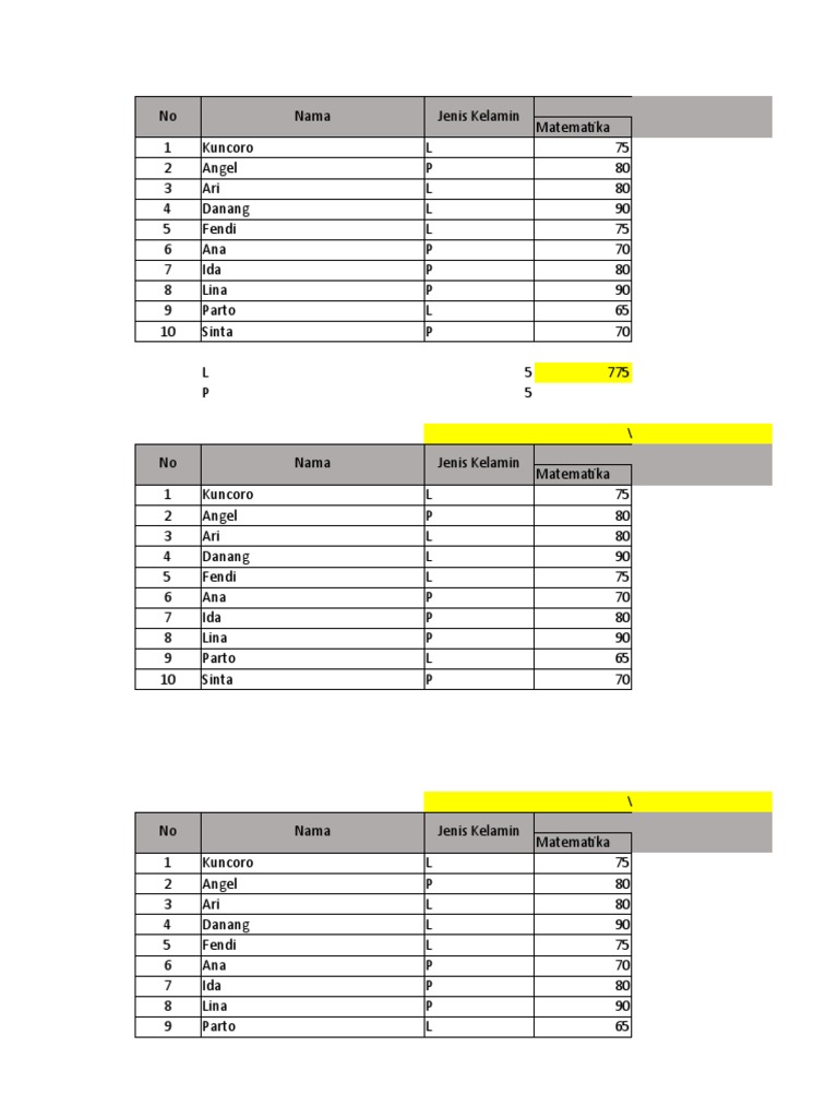 Latihan Excel Admin | PDF