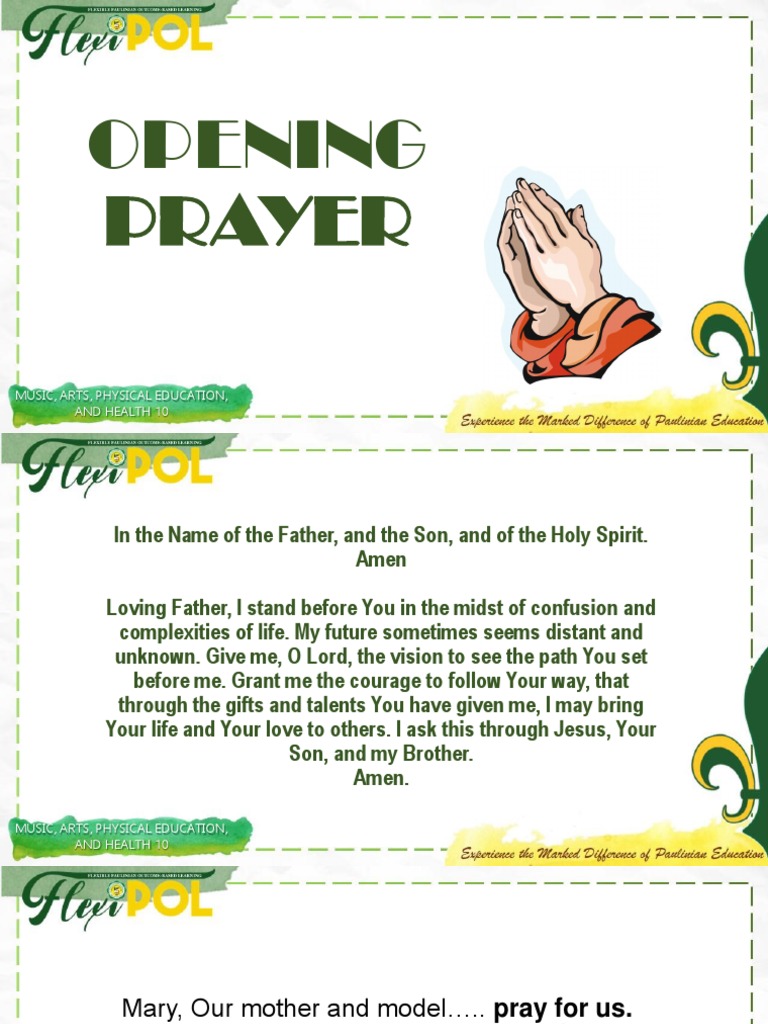 Opening Prayer: Experience The Marked Difference of Paulinian Education ...