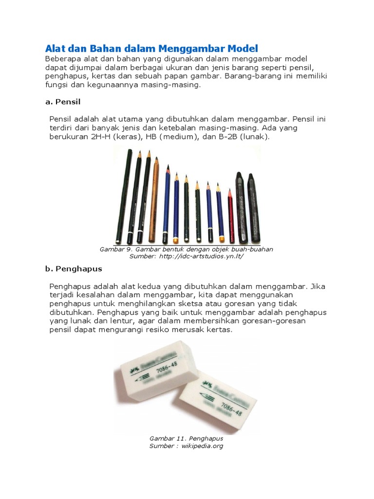 Alat dan Bahan Menggambar Model | PDF