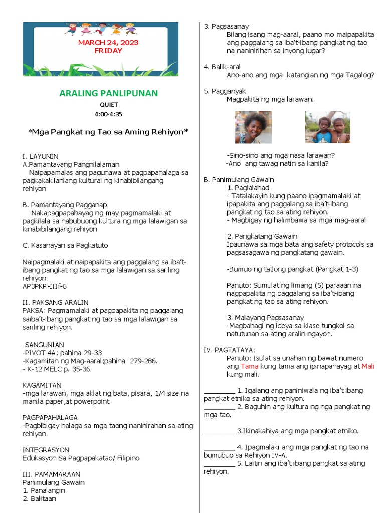 DLP Ap3 Week 6 Day 5 3RD QRTR | PDF