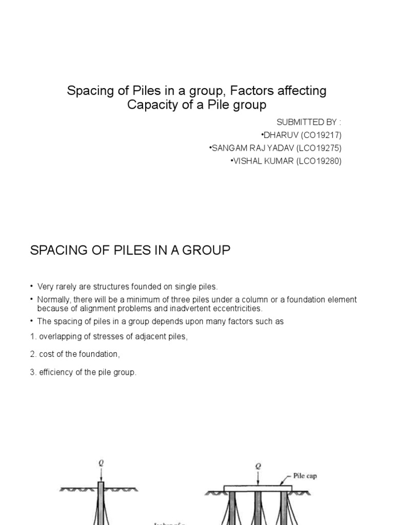 Pile Spacing Guidelines and Capacity Factors | PDF
