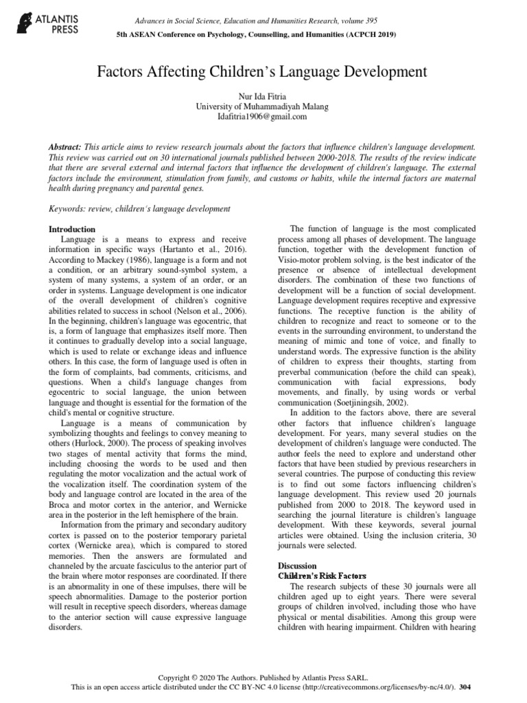Factors Affecting Children's Language Development | Download Free PDF | Language Development ...