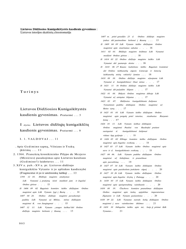 Lietuvos Didziosios Kunigaikstystes Kasdienis Gyvenimas | PDF