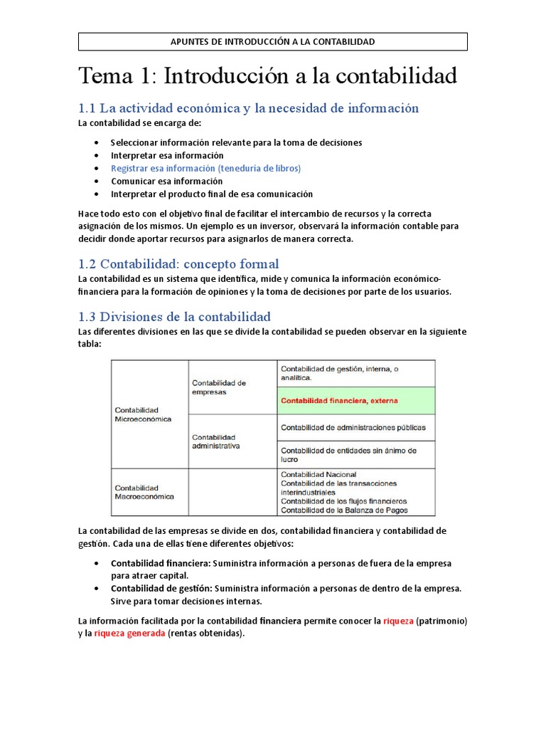 Apuntes Contabilidad I | PDF