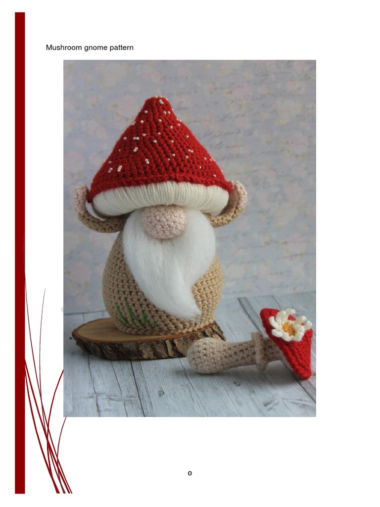 Mushroom Gnome Pattern | PDF | Crochet | Textile Arts