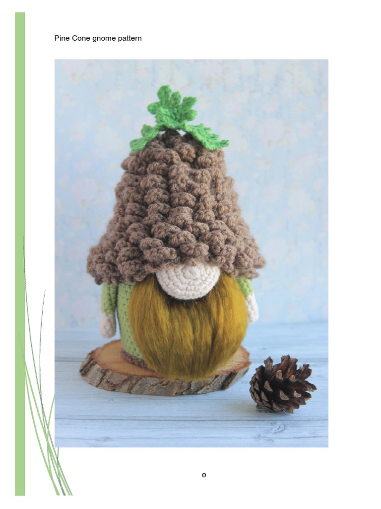 Pine Cone Gnome Pattern | PDF | Crochet | Textiles