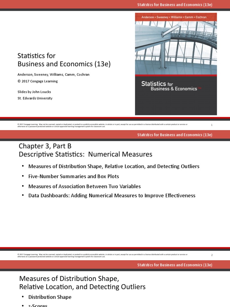 Statistics For Business and Economics (13e) : John Loucks | PDF ...