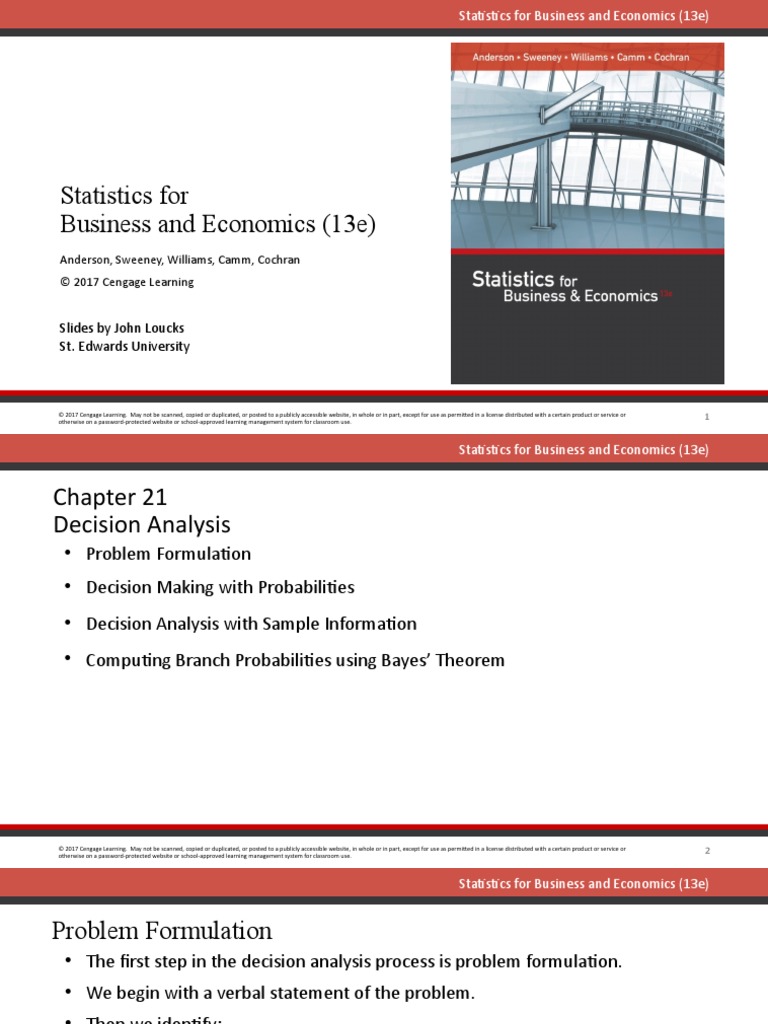 Chapter 19 Decision Analysis | PDF | Statistics | Probability