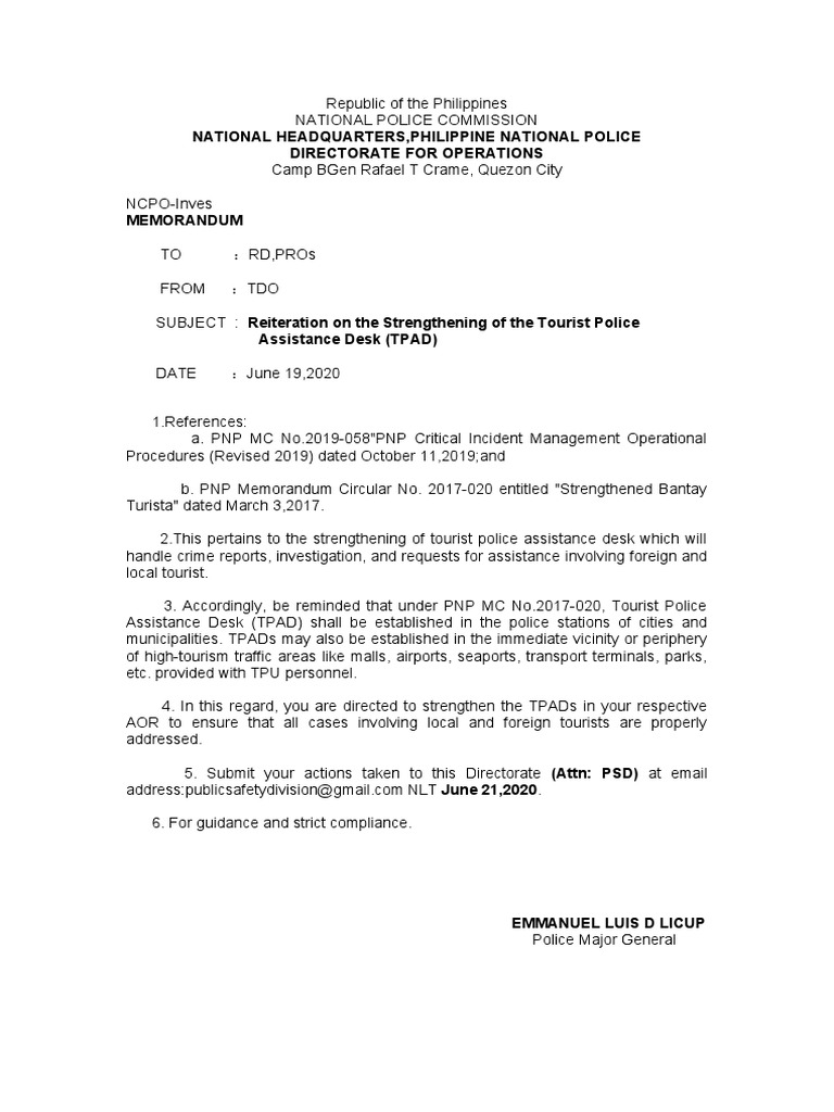 National Headquarters, Philippine National Police Directorate For ...