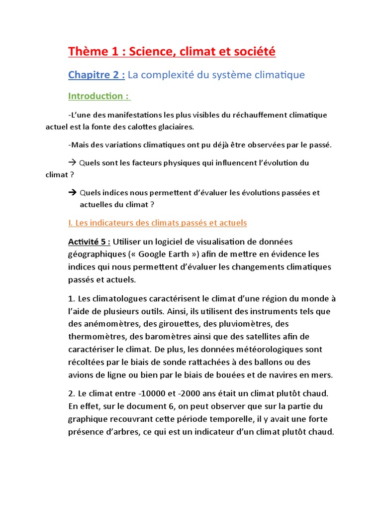 Chapitre 2 | PDF | Rétroaction positive | Changement climatique