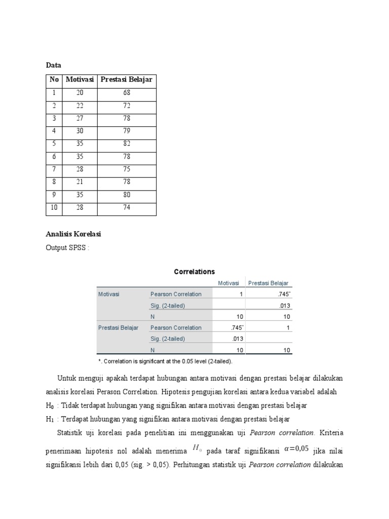 Korelasi Motivasi Dan Prestasi Belajar | PDF