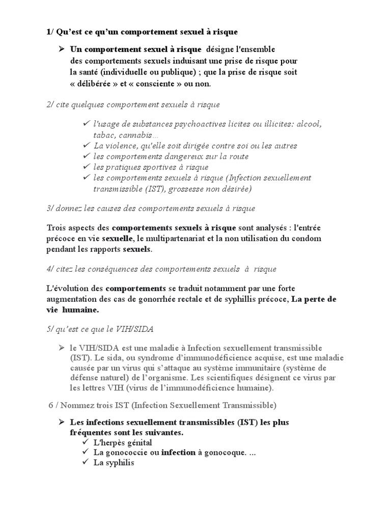 Un Comportement Sexuel À Risque | PDF