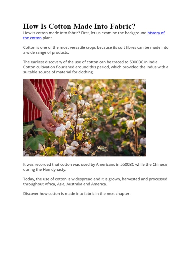 Cotton Fabric Production Process | PDF