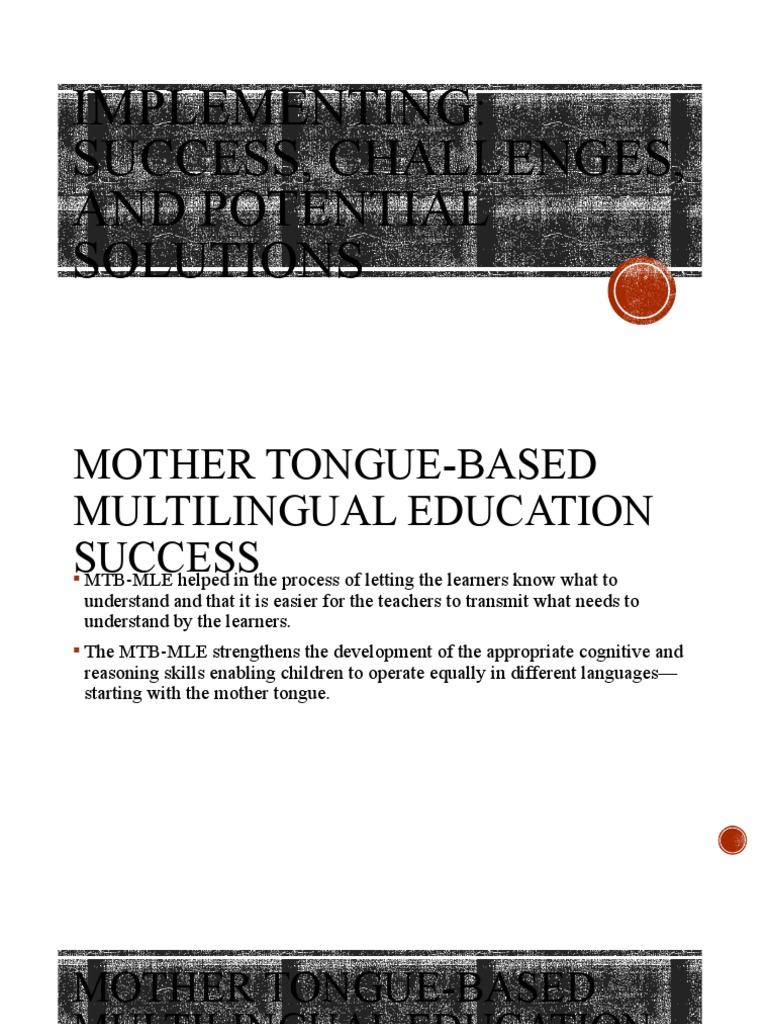 Lesson Iv Mother Tongue Based Multilingual Education | PDF