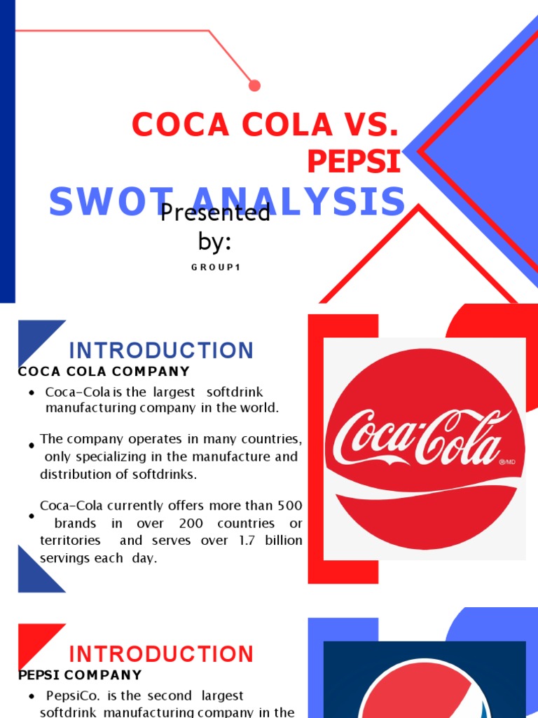 Coca Cola vs. Pepsi: Swot Analysis | PDF