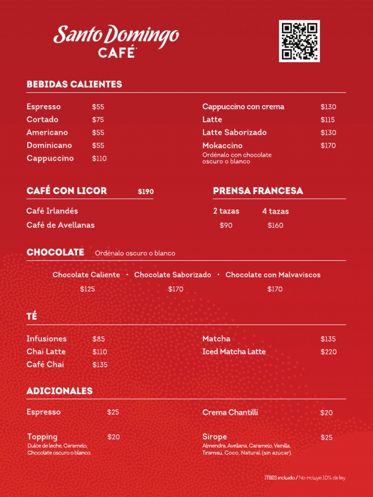 Menu Santo Domingo Cafe | PDF