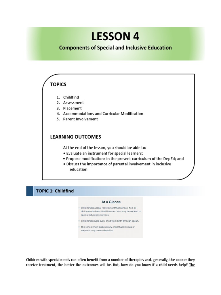 Fsie Module Lesson 4 | PDF | Curriculum | Special Education