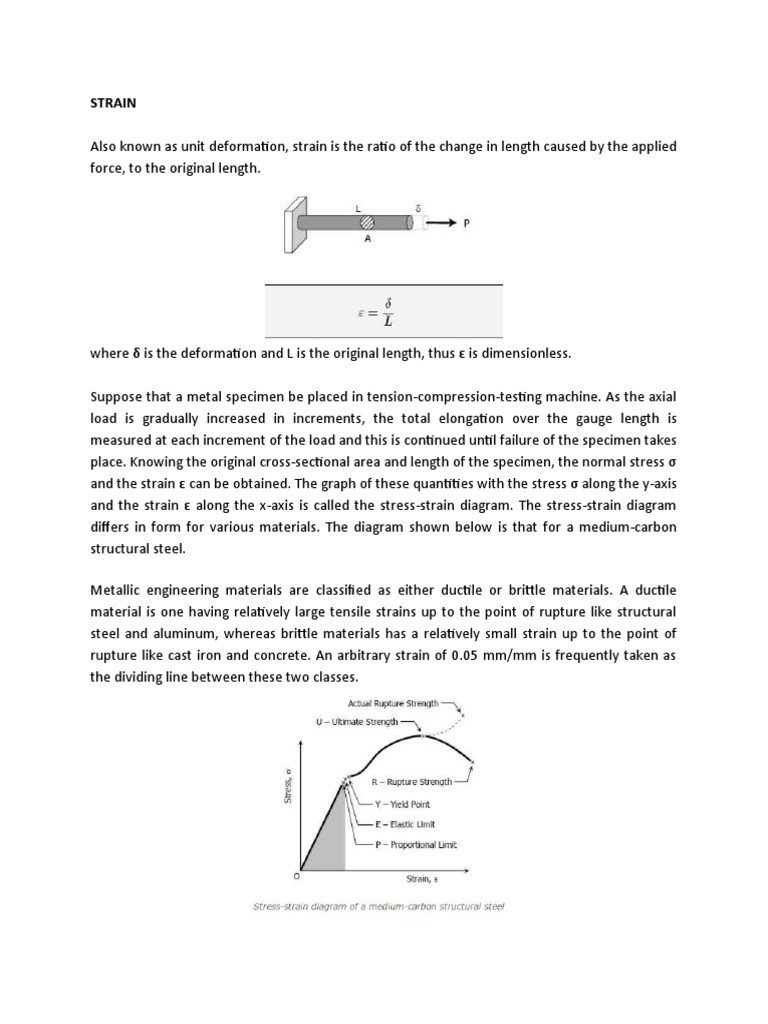 STRAIN | Download Free PDF | Deformation (Engineering) | Yield (Engineering)