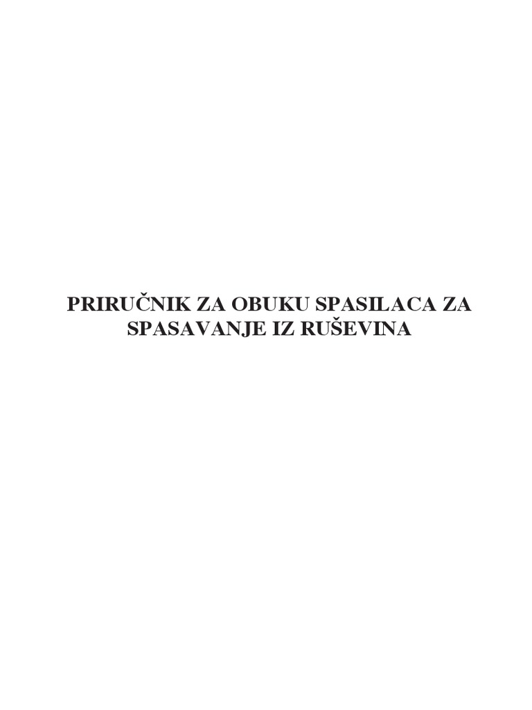Priručnik Za Obuku Spasilaca Za Spasavanje Iz Ruševina | PDF