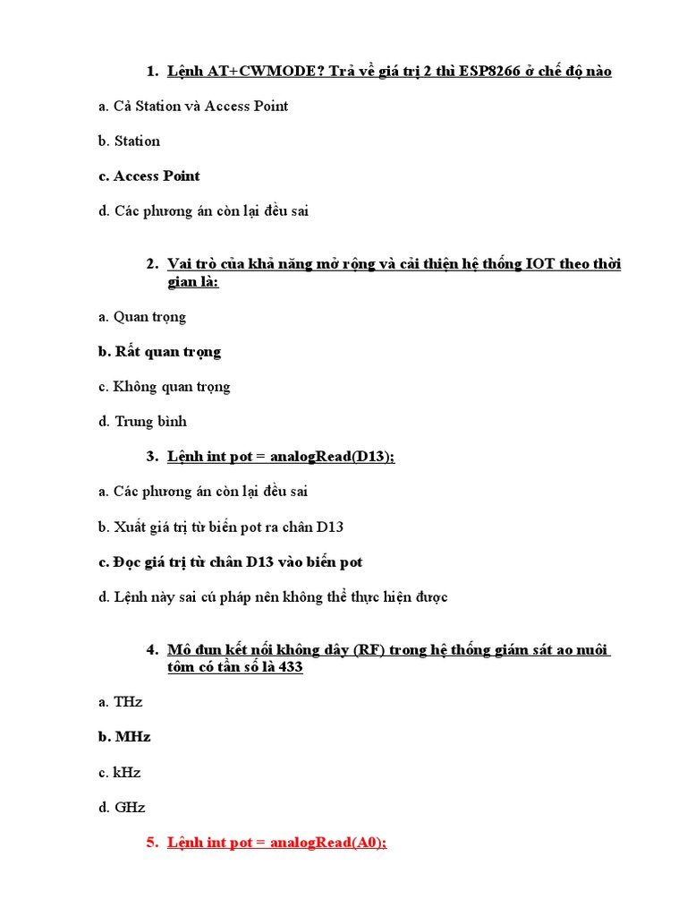 5. Lệnh Int Pot = Analogread (A0) | PDF