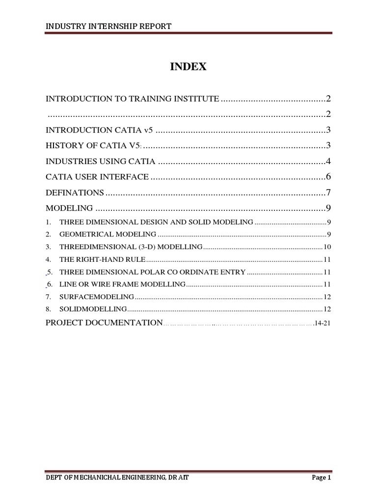 Index: Industry Internship Report | Download Free PDF | Cartesian ...