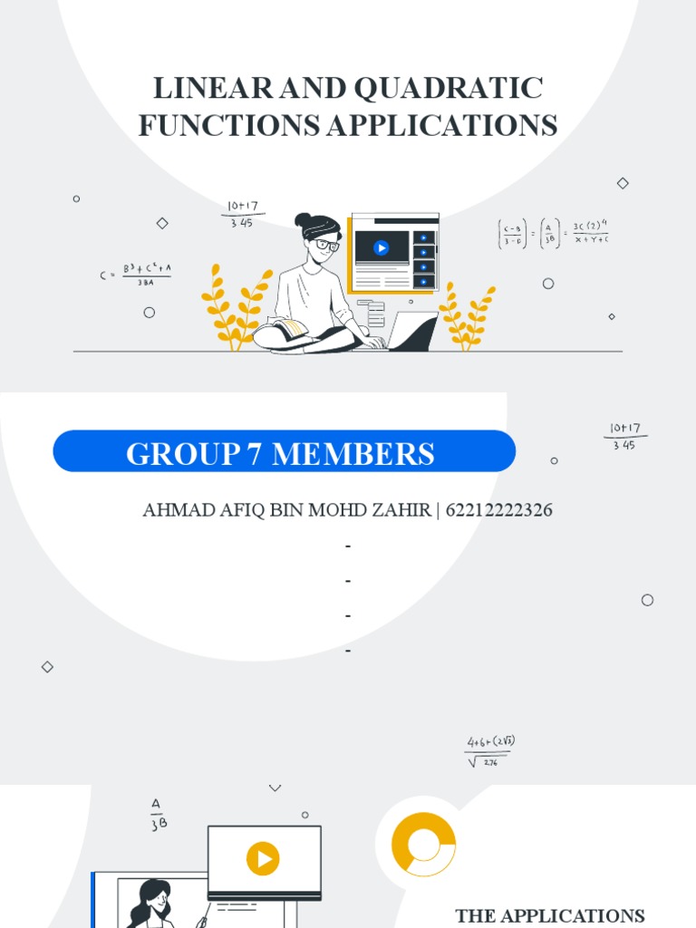 Application of Linear & Quadratic (Eib10503) | PDF | Equations | Mathematical Analysis