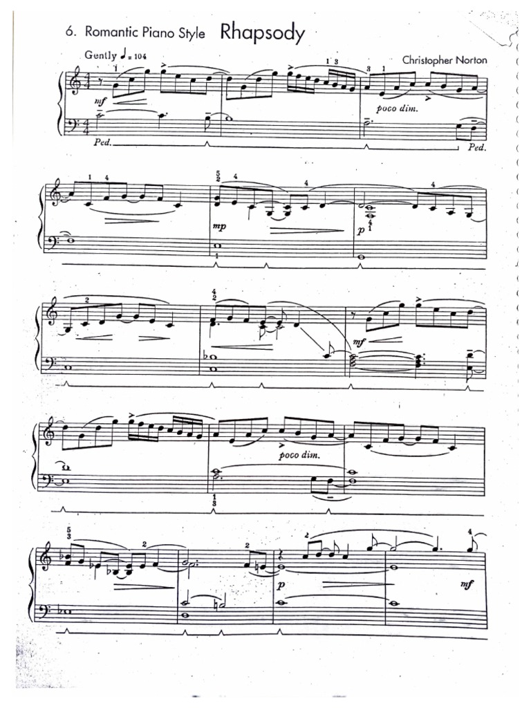 Rhapsodie Romantique au Piano | PDF