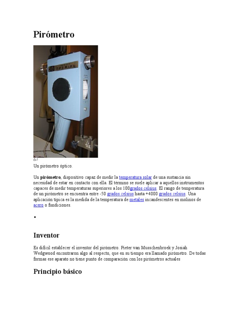Pirómetro | PDF | Temperatura | Celsius