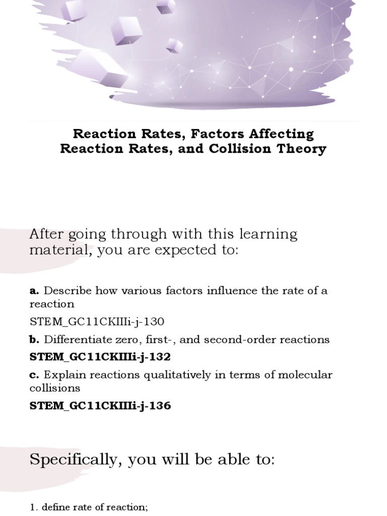 Module 7 Reaction Rates Factors Affecting Reaction Rates Send | PDF ...